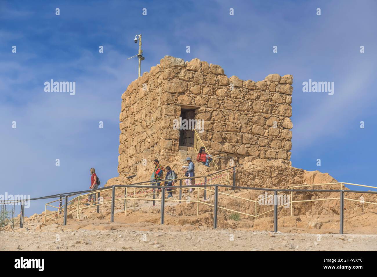 Tower at the North Palace, Fortress, Ruins of Masada, Israel Stock ...
