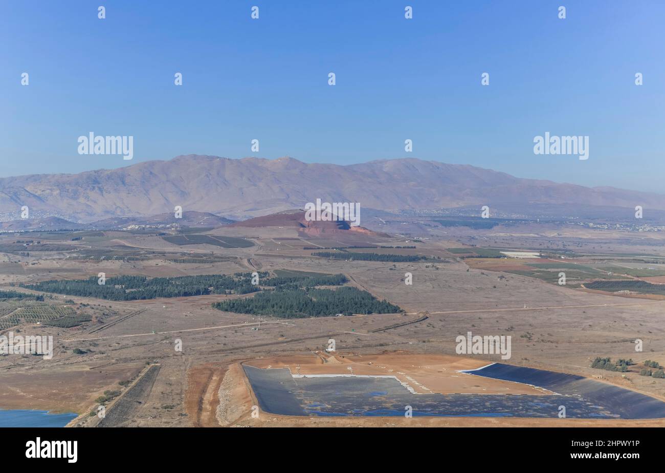 Plateau between Merom Golan and Mount Hermon, Golan Heights, Israel ...