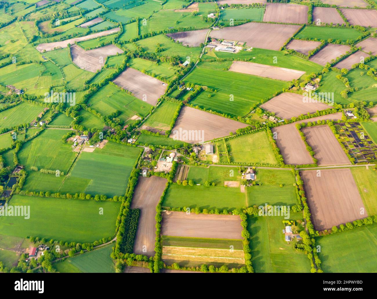 aerial of rural landscape with river near Hamburg Stock Photo - Alamy