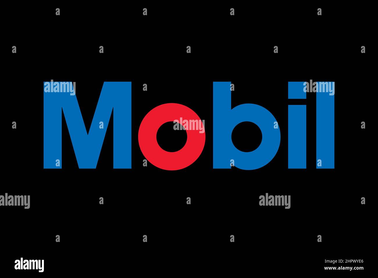 Mobile, black background, logo, brand name Stock Photo - Alamy