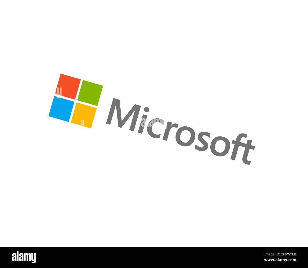 Microsoft, Rotated, White background, Logo, Brand name Stock Photo - Alamy