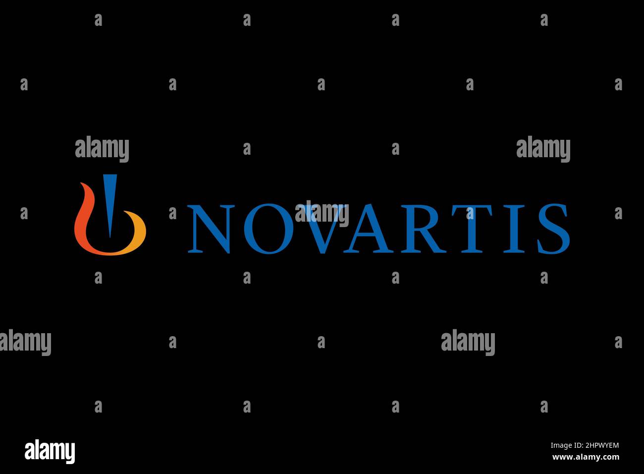 Novartis, black background, logo, brand name Stock Photo - Alamy