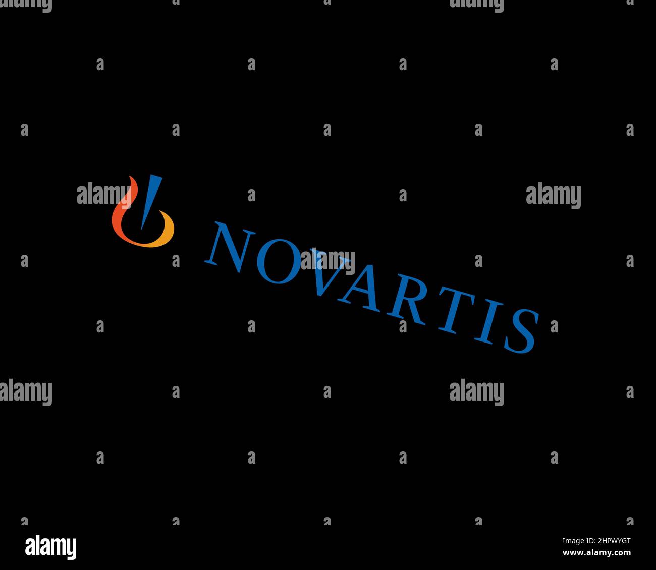 Novartis, rotated, black background, logo, brand name Stock Photo - Alamy