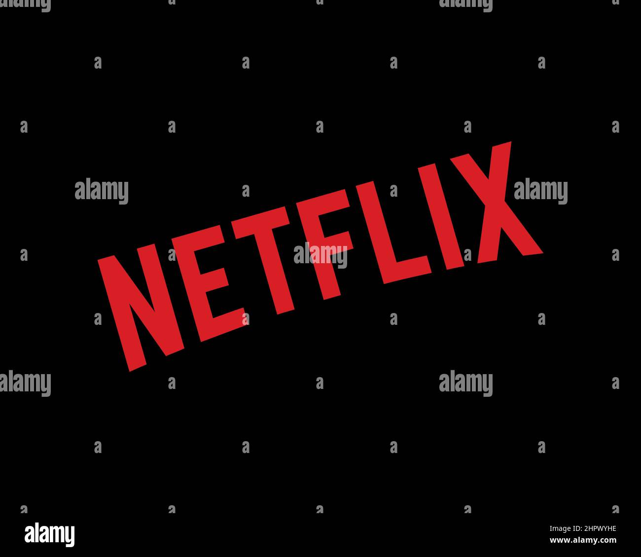 Netflix, rotated, black background, logo, brand name Stock Photo - Alamy
