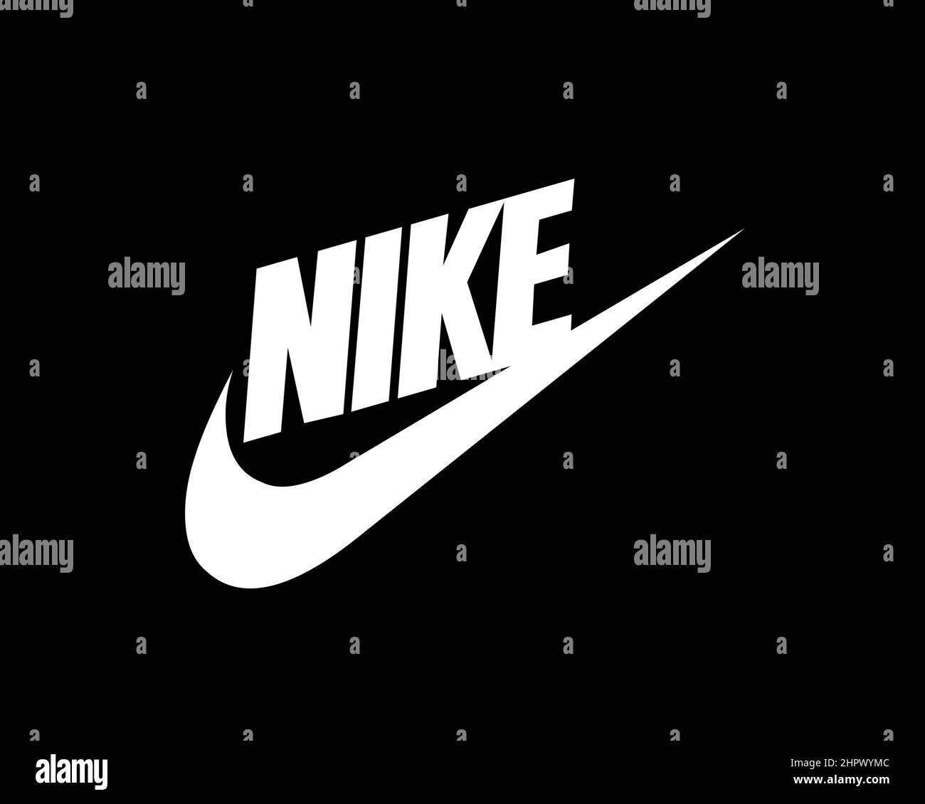 Nike, Inc. Nike White, rotated, black background, logo, brand name ...
