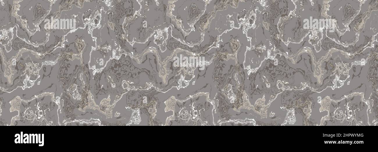 Grey tonal marbled seamless border texture. Irregular pale ink blotch ...