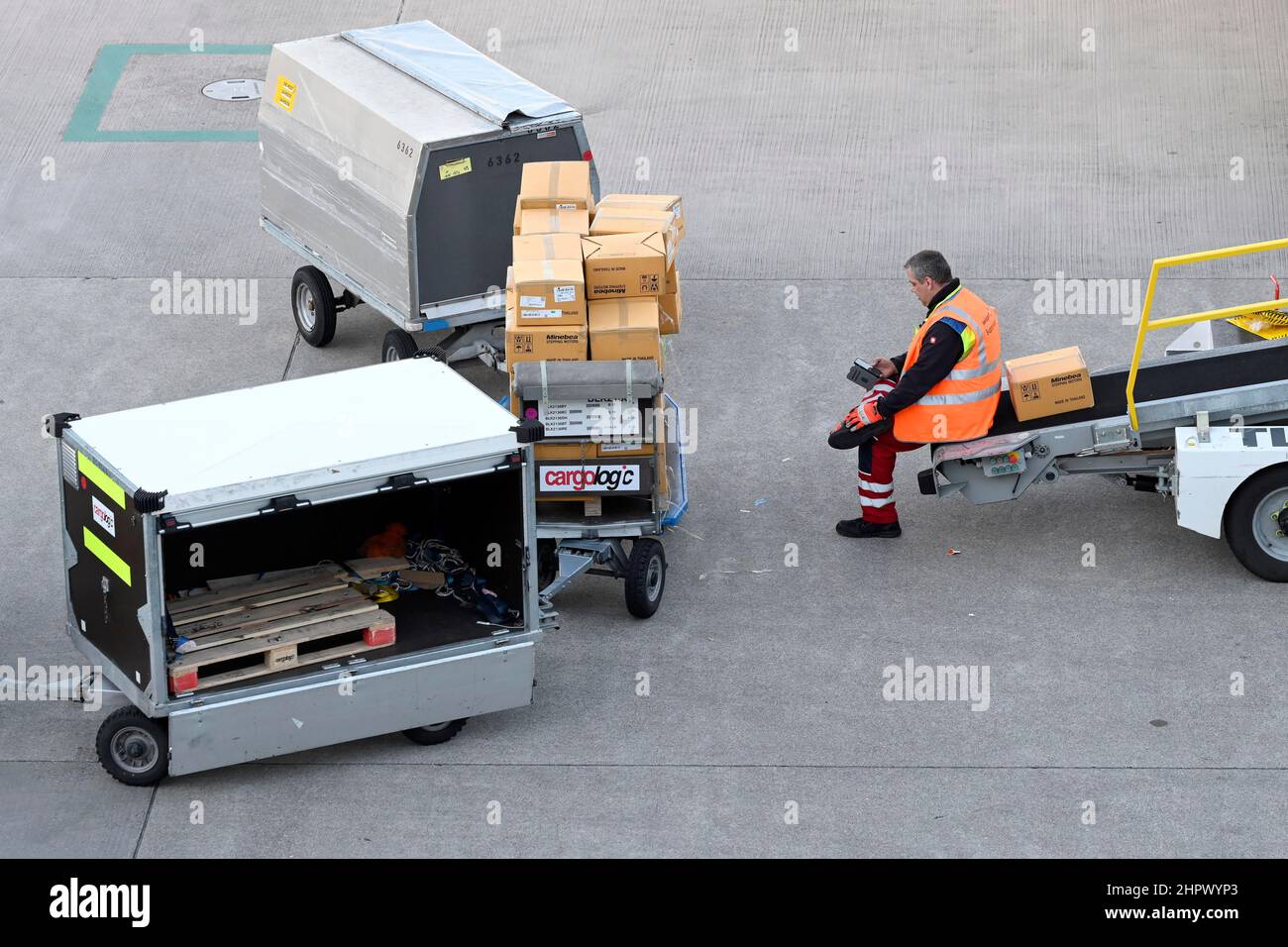 Cargo Baggage Ground Staff, Baggage Transport, Zurich Kloten Airport ...