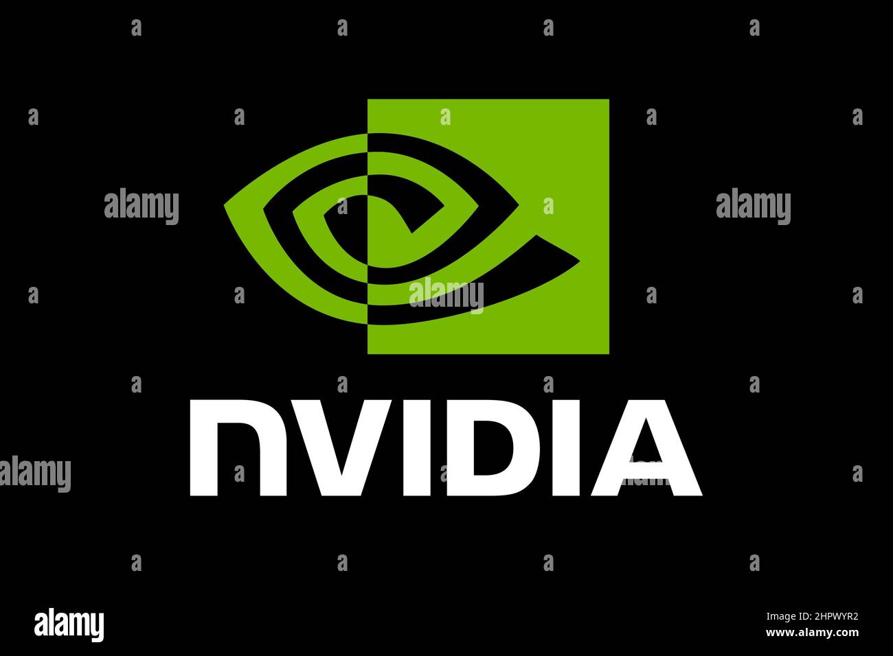 Nvidia Light Vertical, black background, logo, brand name Stock Photo ...