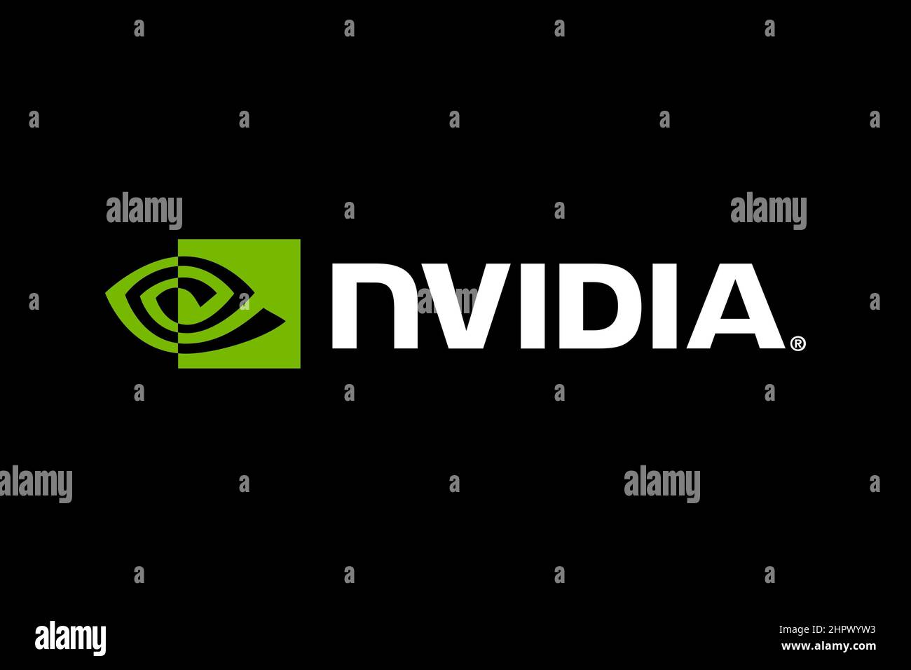 Nvidia Light Horizontal, black background, logo, brand name Stock Photo ...
