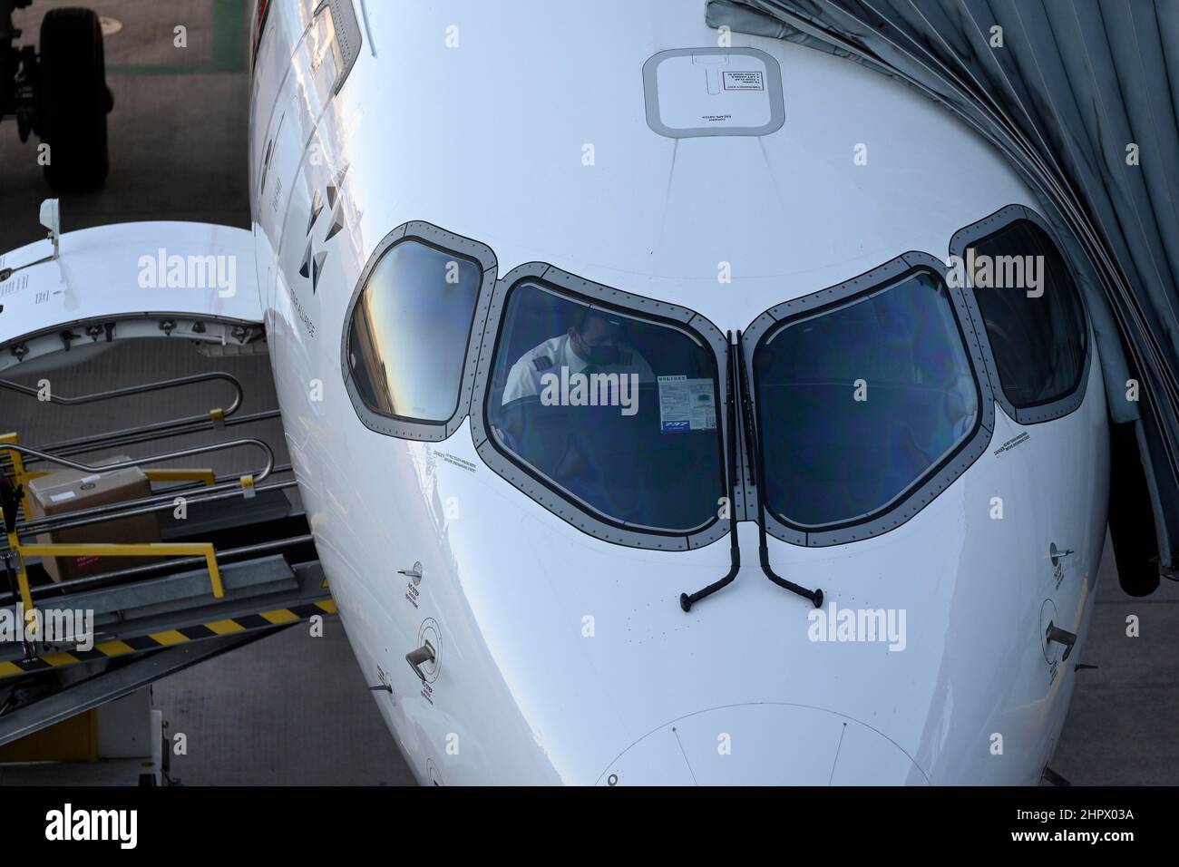 Aircraft Swiss Flight Preparation Stock Photo - Alamy