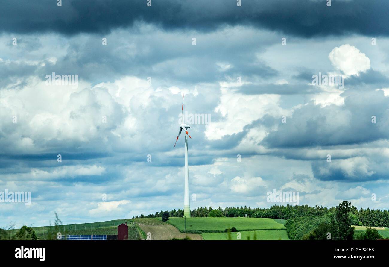 rural landscape in Bavaria, germany with fields and tree Stock Photo ...