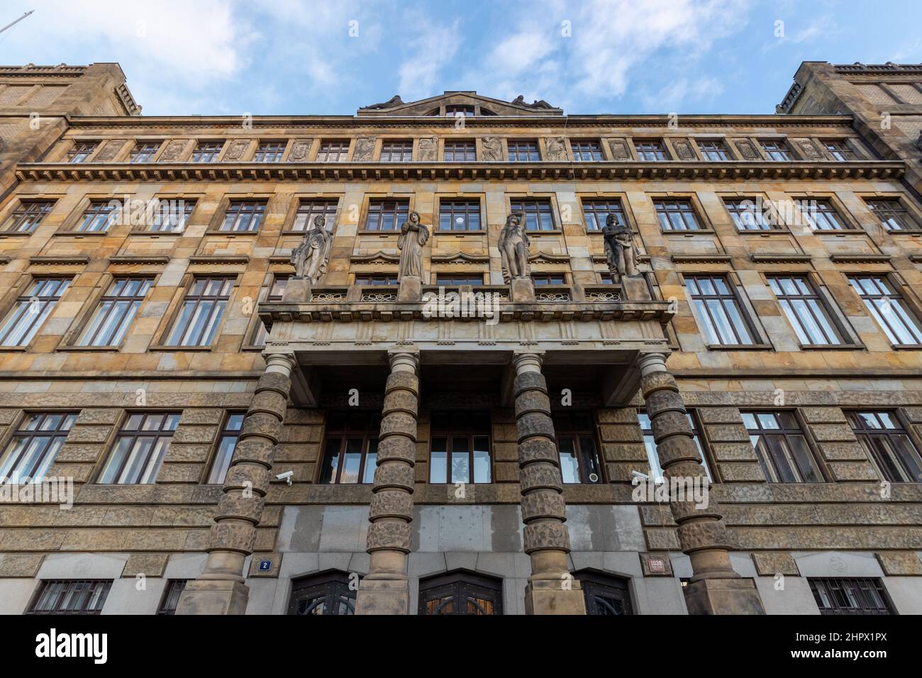 Beautiful sandstone facade of a building in Prague Stock Photo - Alamy