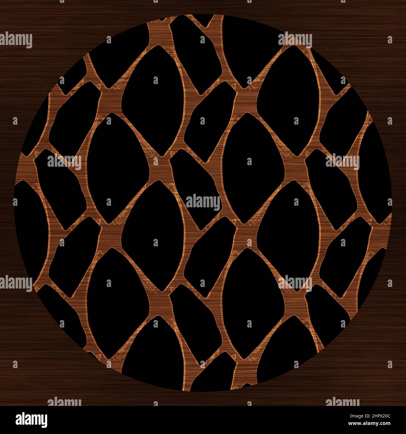 Brown wood effect decorative inlay texture. Seamless engraved oriental ...