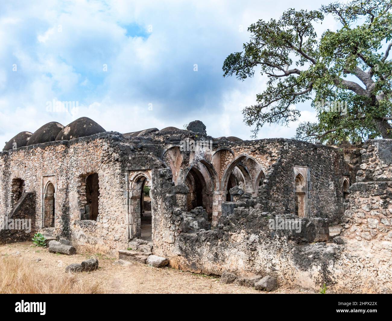 old ancient mosque ruins at Kilwa Kisivani Stock Photo - Alamy