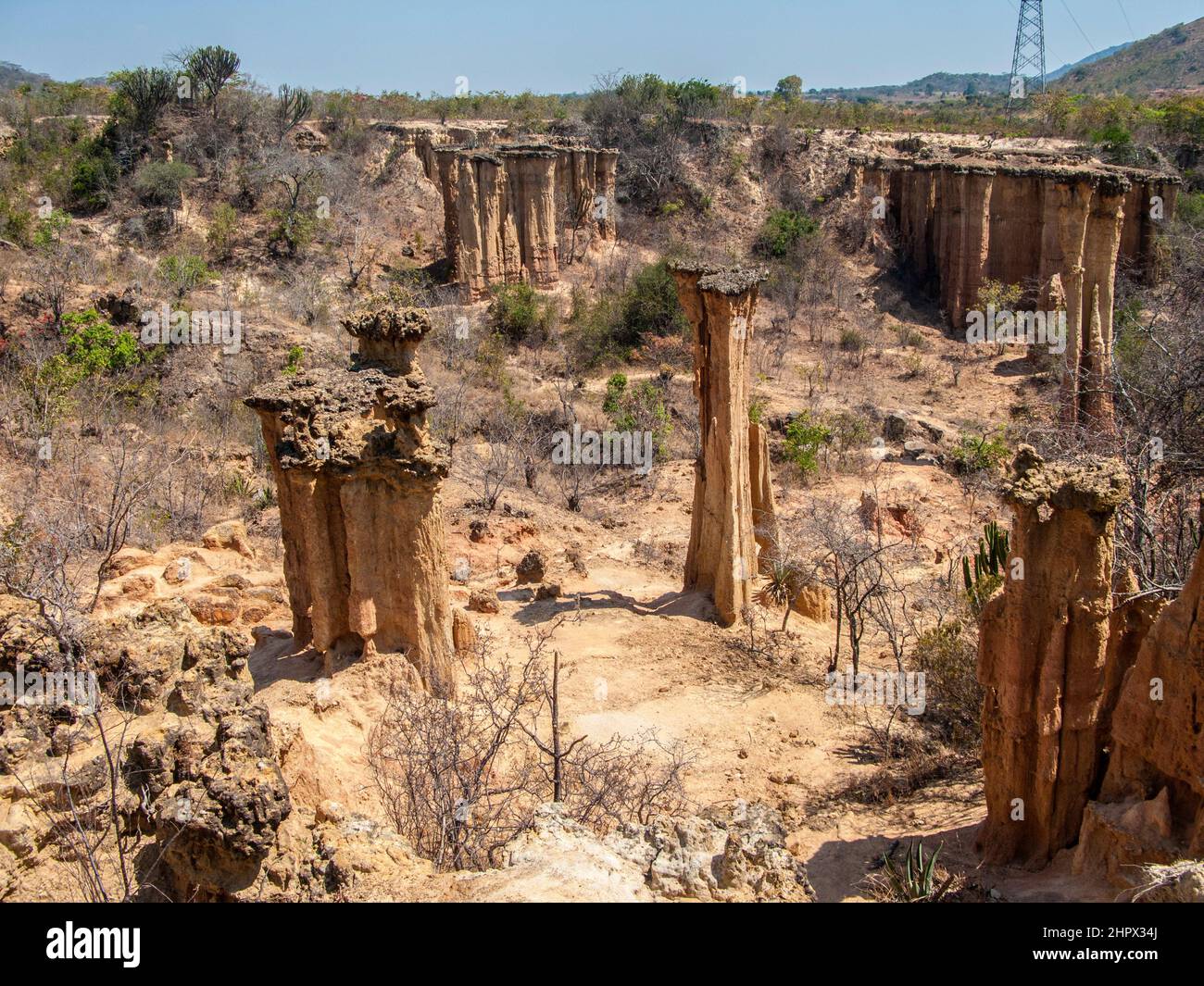 famous Hoodoos in Iringa, Tanzania under blue sky Stock Photo - Alamy