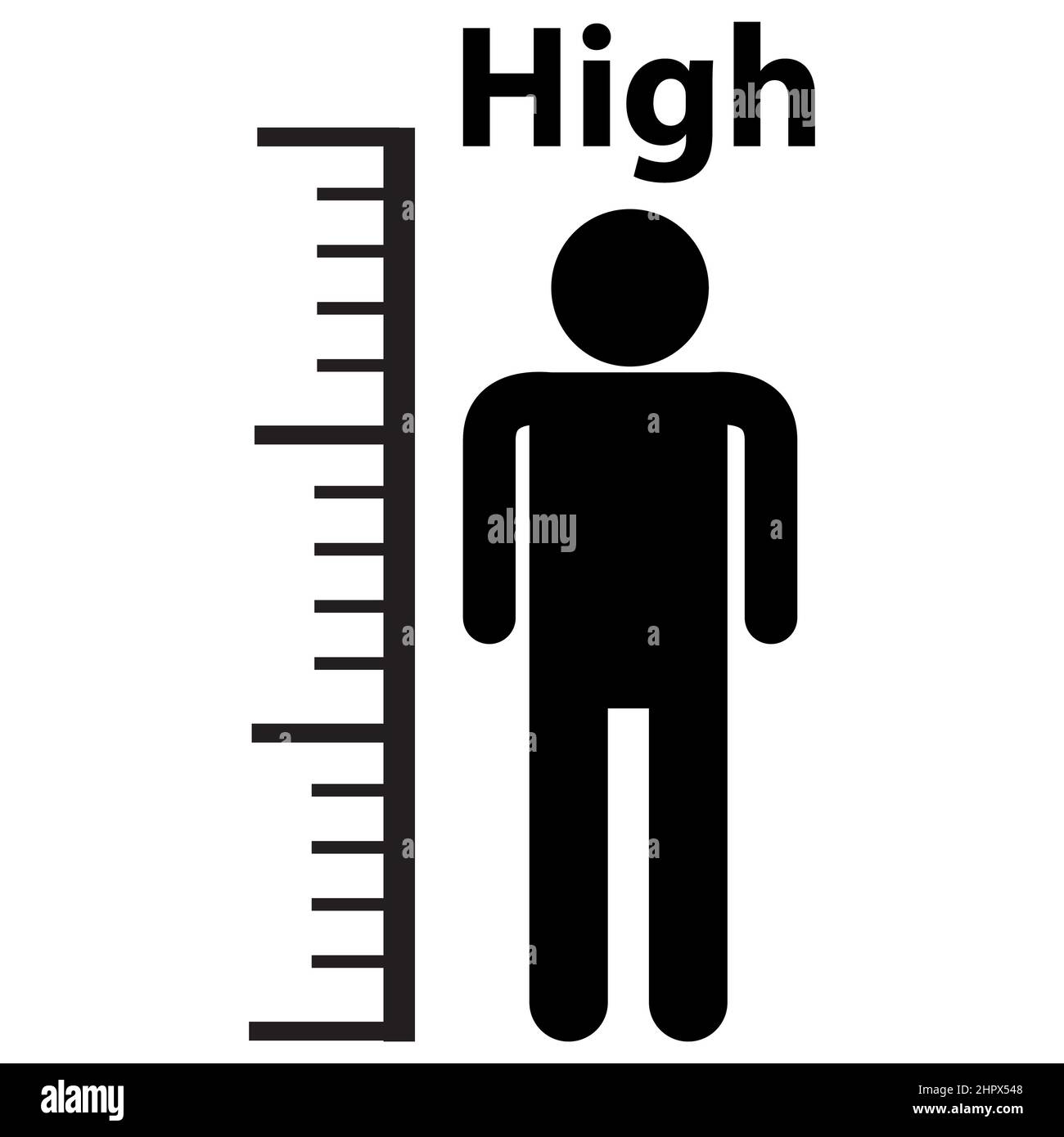 man tall scale icon on white background. height sign. Tall person ...