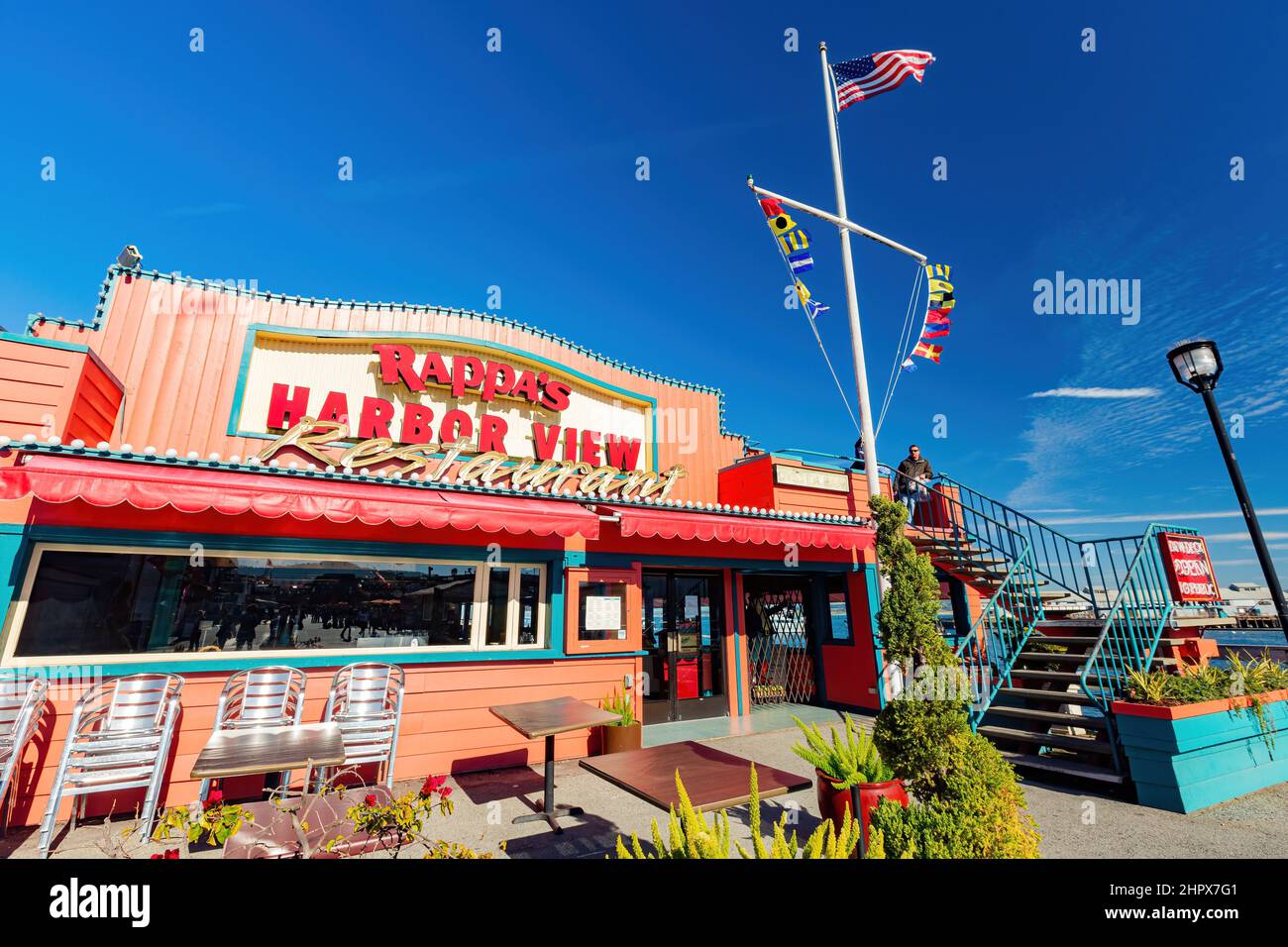 Salinas, NOV 28 2014 - Sunny exterior view of the Rappa's Seafood ...
