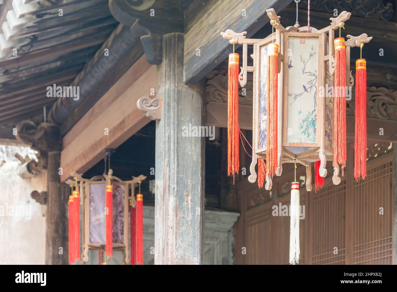 TIANSHUI, CHINA - Lantern at Beizhaizi(The Northern House). a famous ...