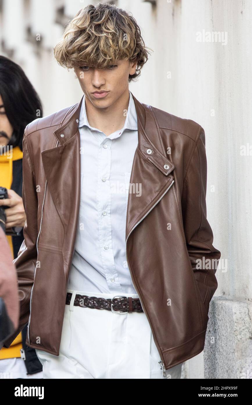 Gavin Casalegno is seen arriving at Alberta Ferretti Fashion Show ...