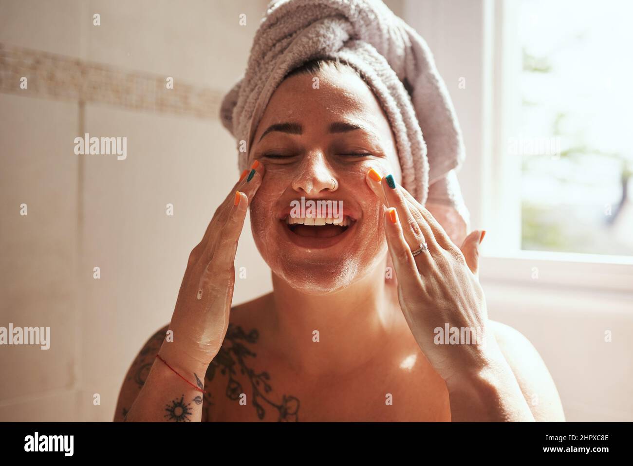 Beauty starts with being good to your skin. Shot of a young woman ...