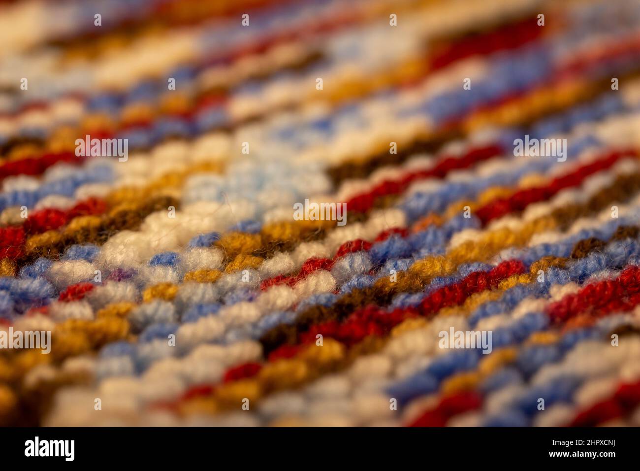 Full frame abstract texture background of hand knitted yarn in a simple ...