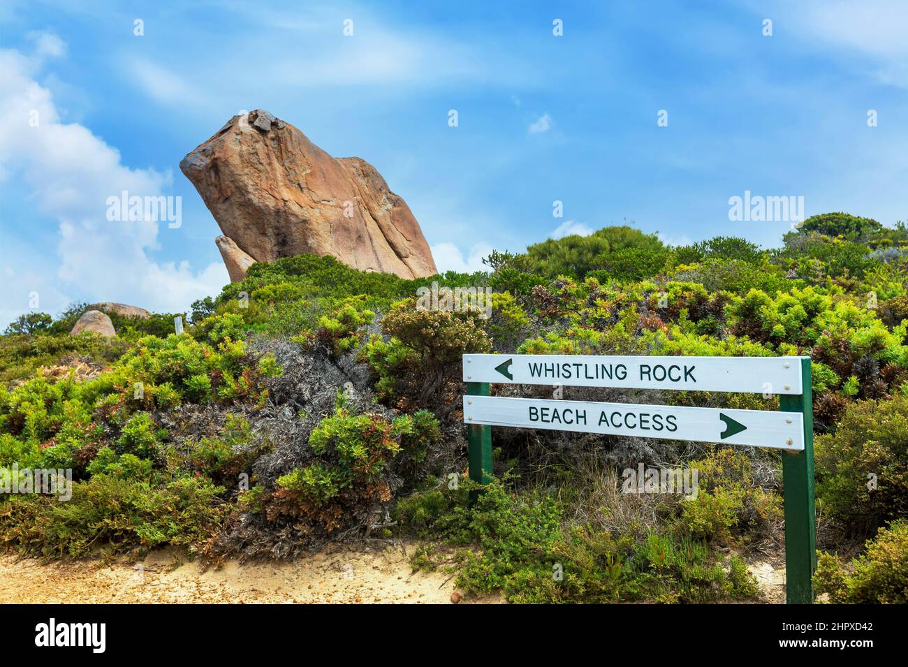 Direction signs for Whistling Rock, Cape le Grand, near Esperance ...