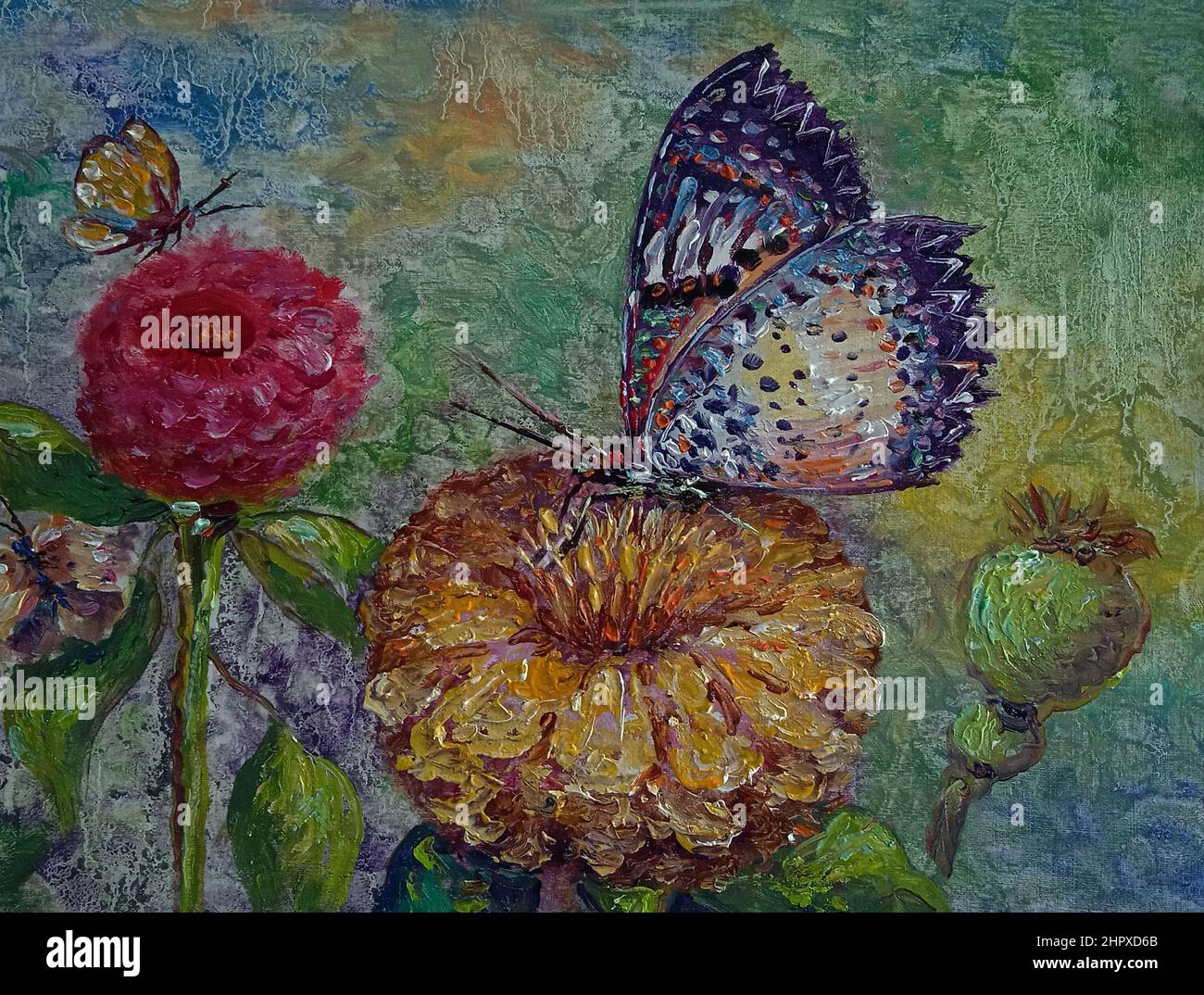 Art Oil painting color The butterfly , insect Stock Photo - Alamy