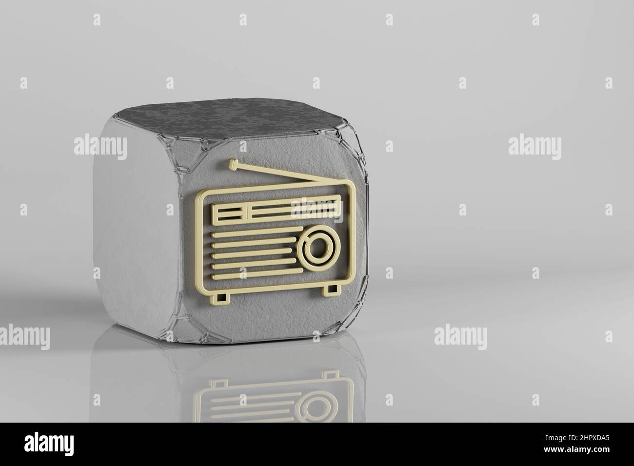 Old Radio with Short Antenna icon. Beautiful Golden music symbol icons ...