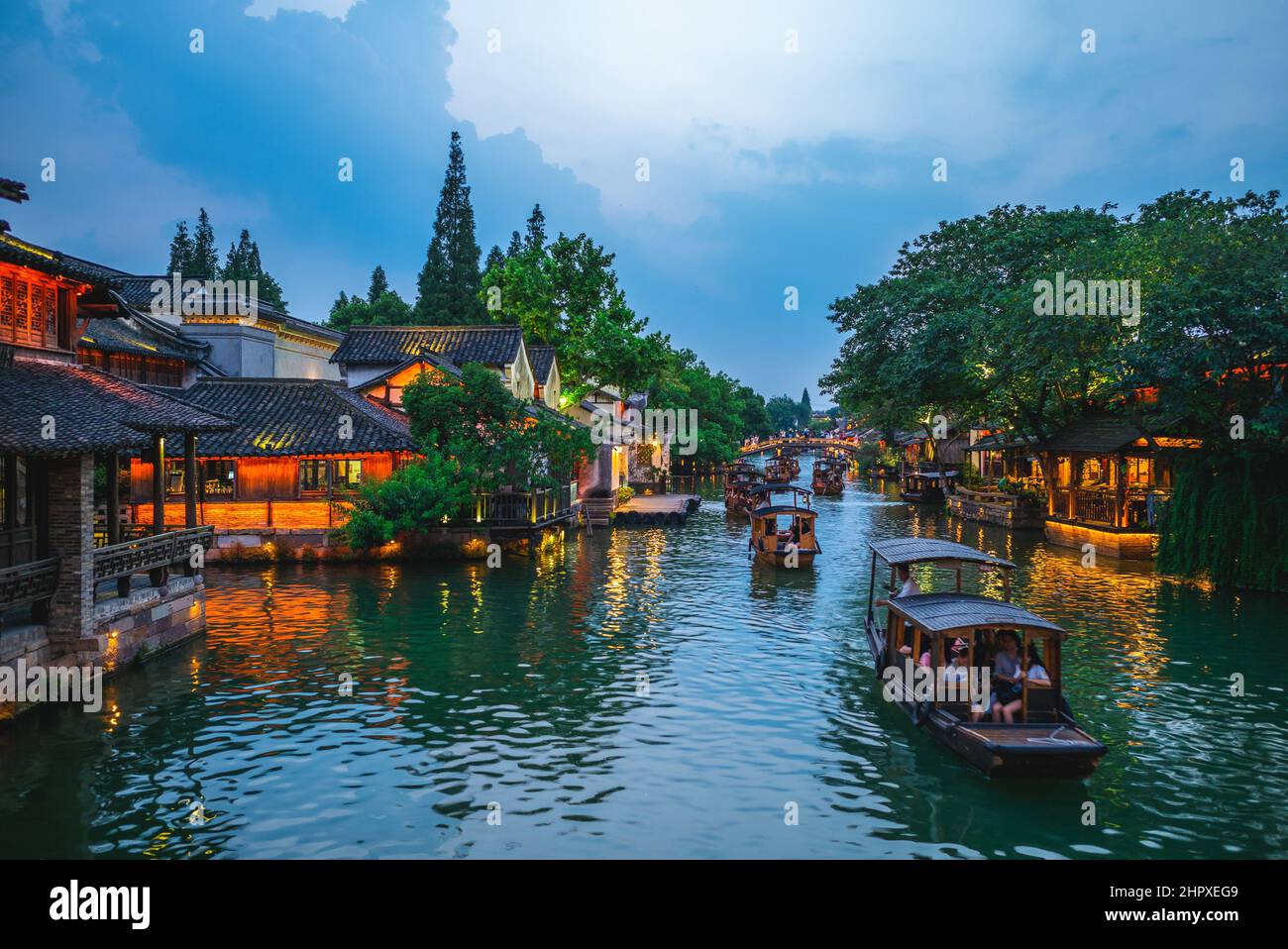 scenery of wuzhen, a historic scenic water town in zhejiang, china ...