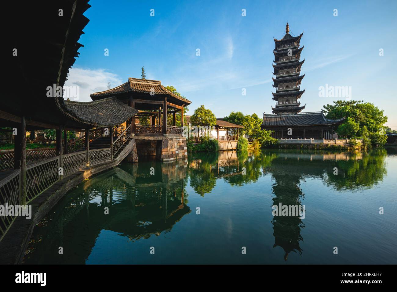scenery of wuzhen, a historic scenic water town in zhejiang, china ...