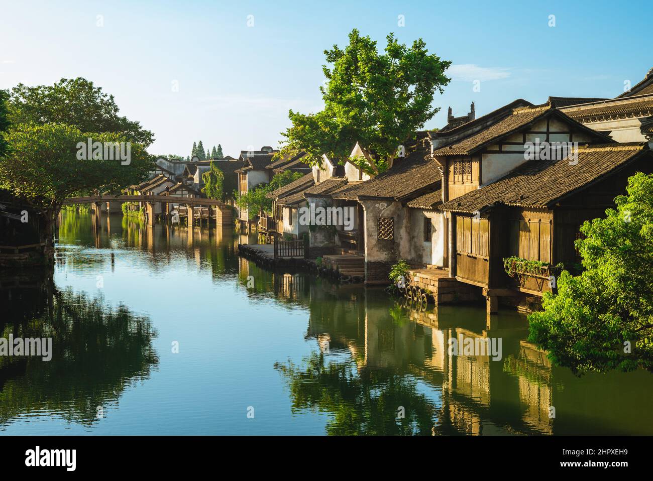 scenery of wuzhen, a historic scenic water town in zhejiang, china ...