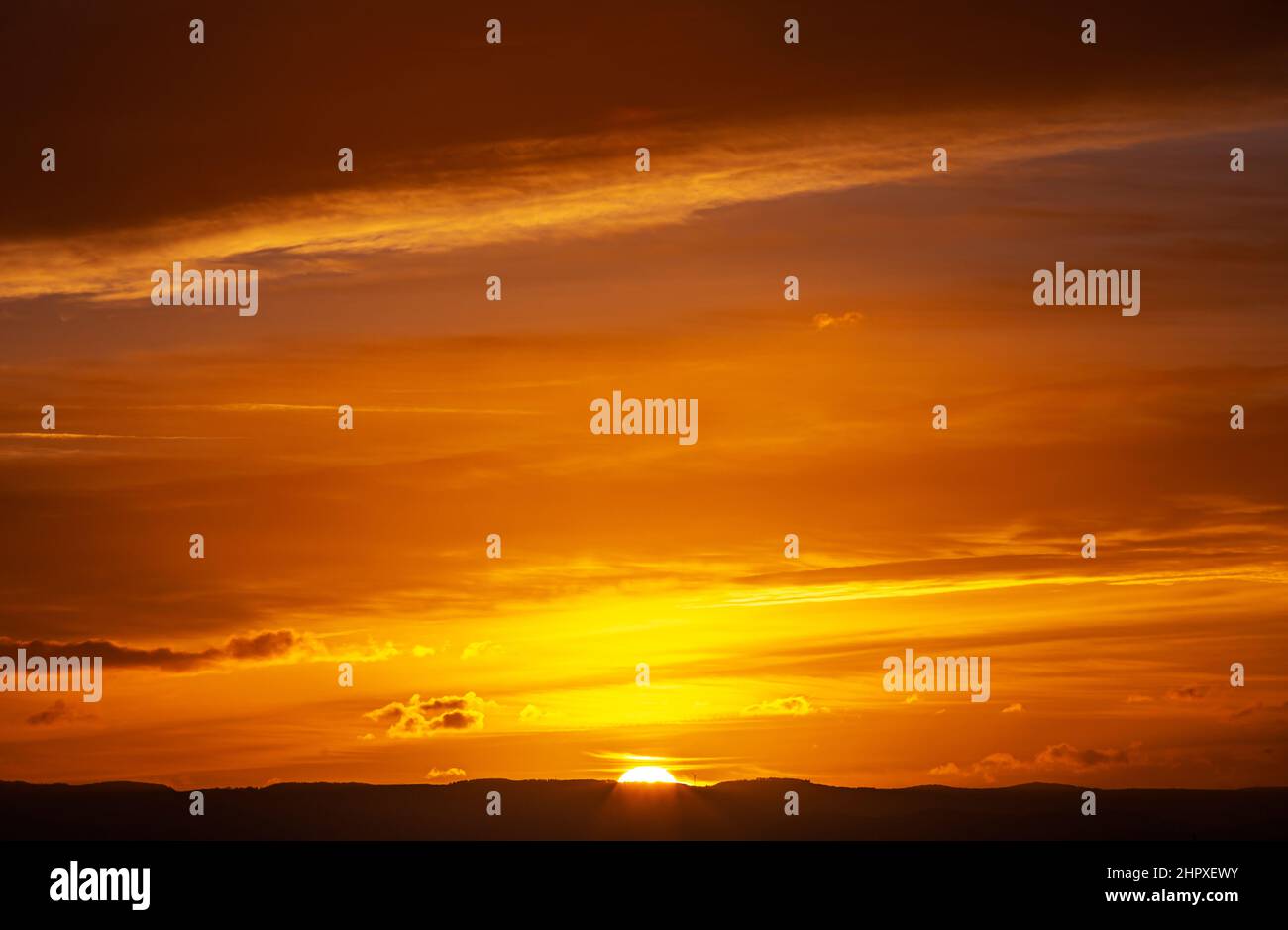 Sunrise with warm tone golden color background. Orange background from ...