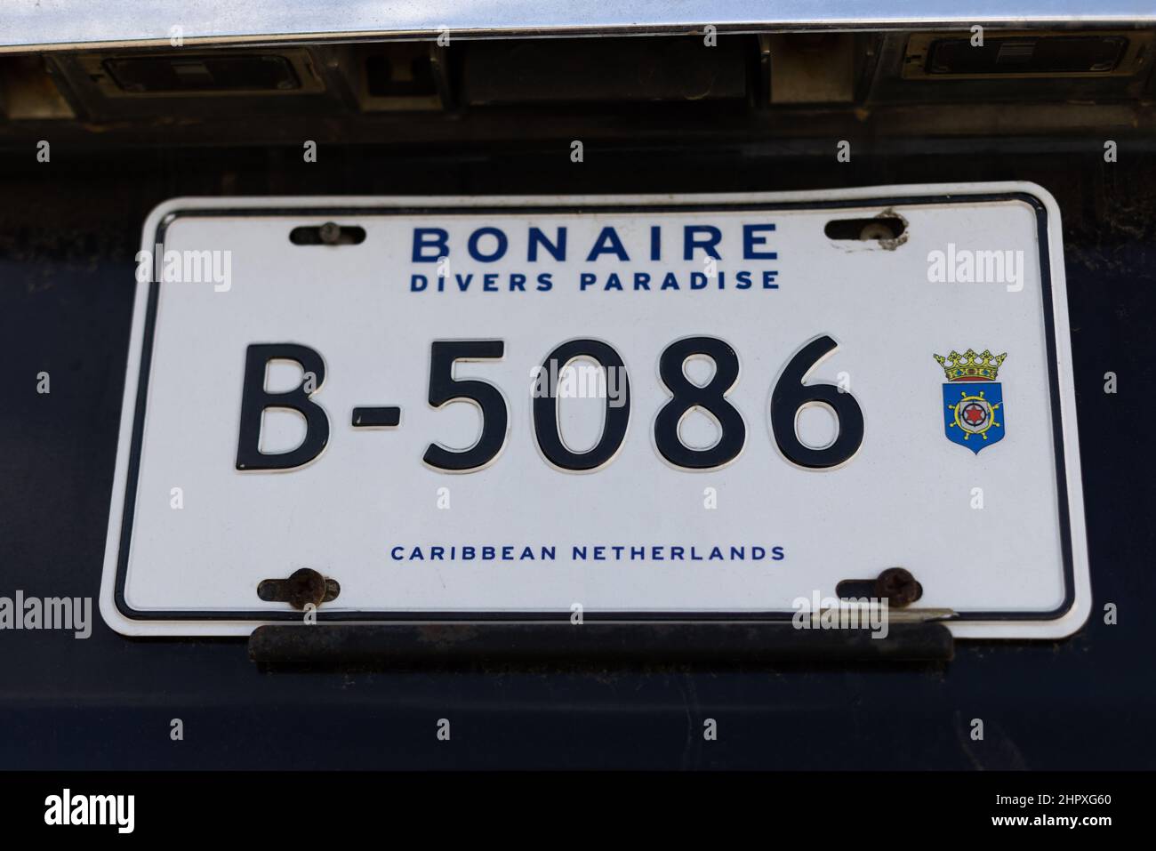 Bonaire car number. The car number closeup Stock Photo - Alamy