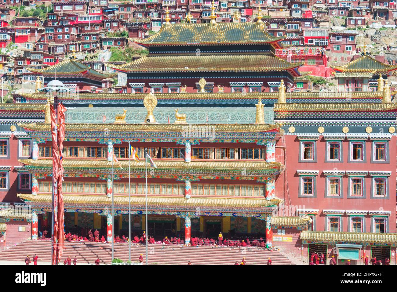 SICHUAN, CHINA - Larung Gar(Larung Five Sciences Buddhist Academy). a ...