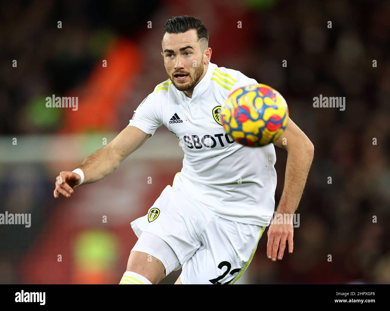 Liverpool, England, 23rd February 2022. Jack Harrison of Leeds United ...