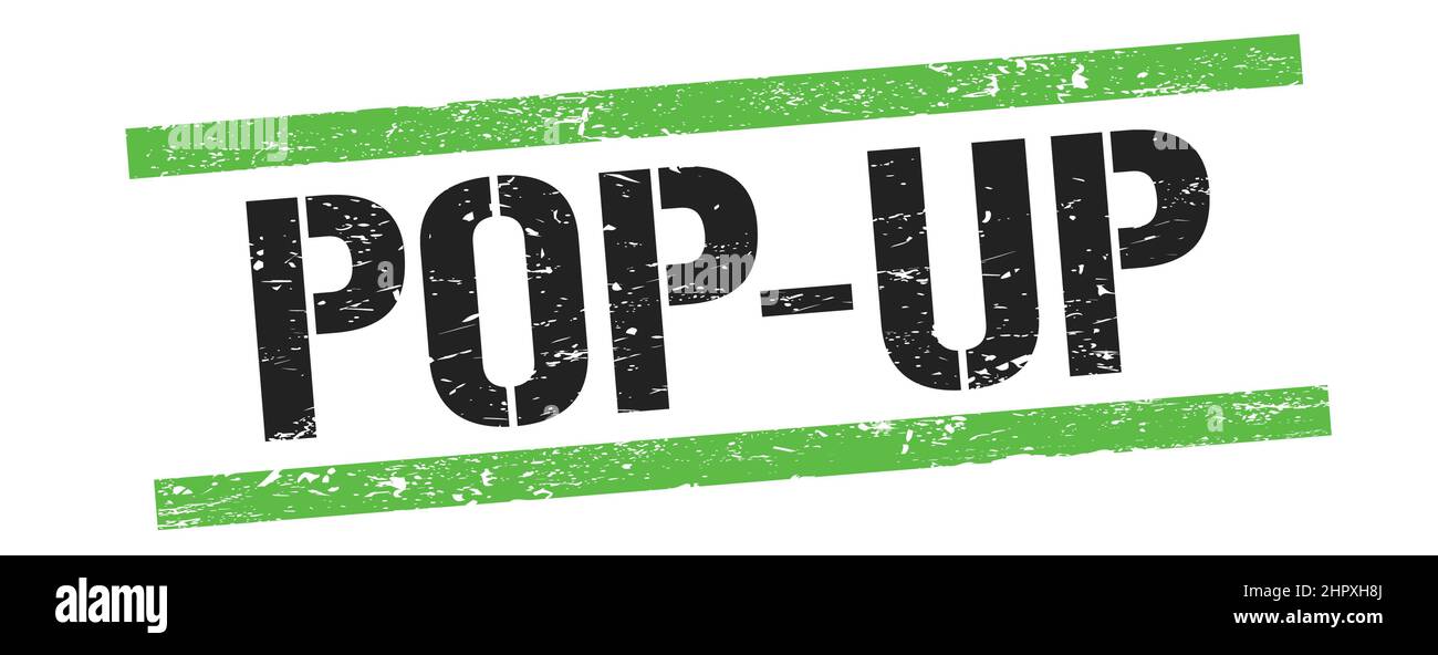 POP-UP text on black green grungy lines stamp sign Stock Photo - Alamy