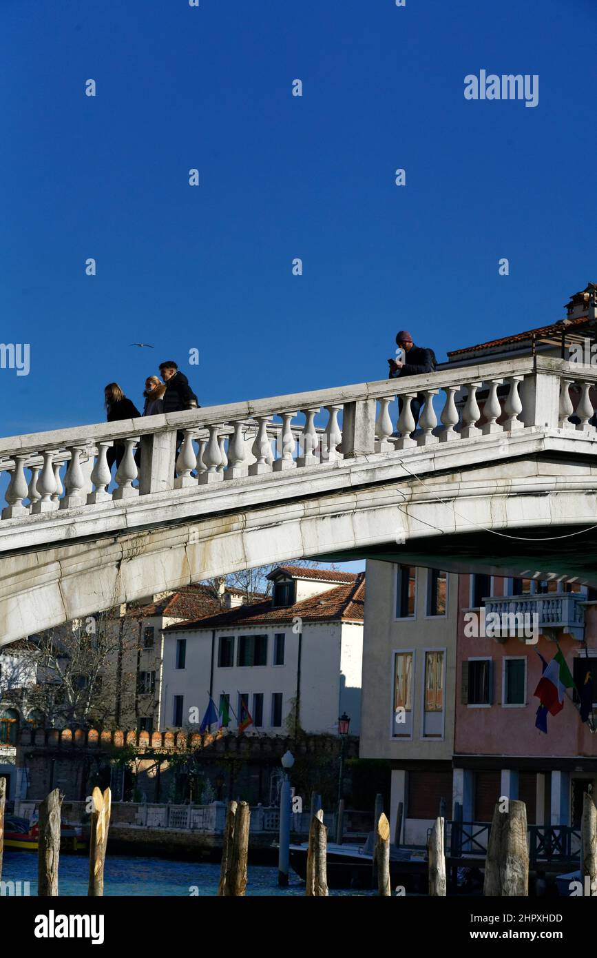 Canal Grande and Ponte degli Scalzi bridge, Veneto, Italy, Europe Stock ...