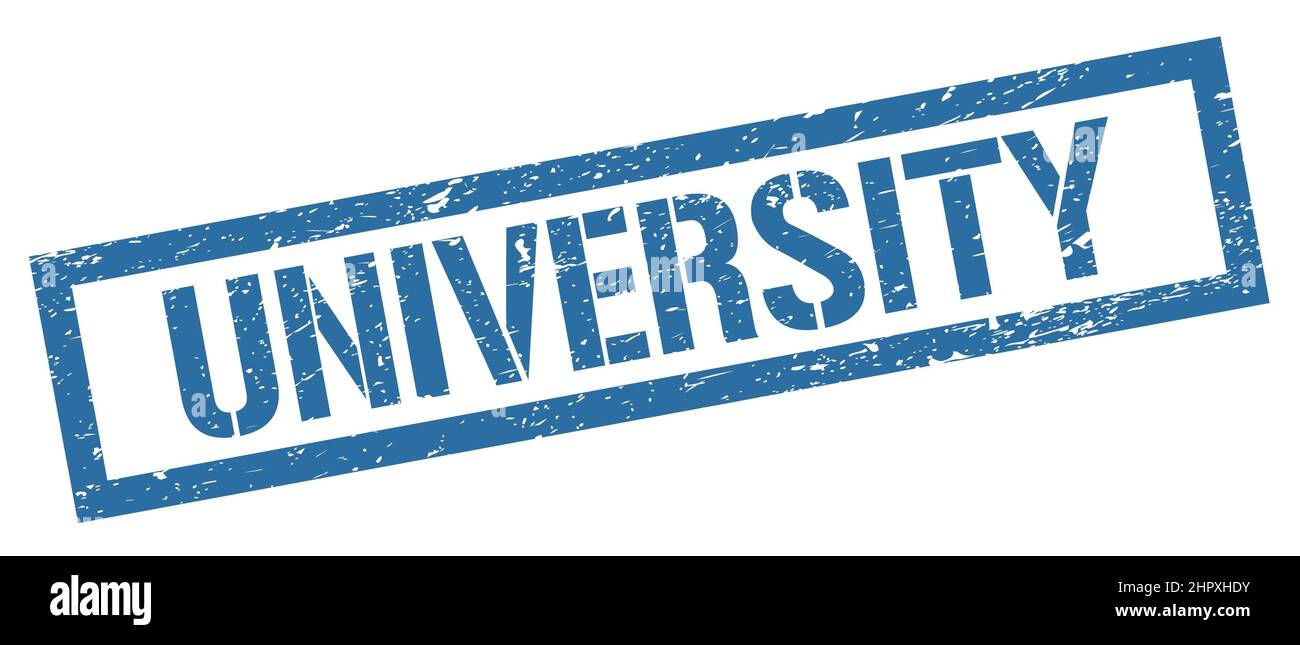 UNIVERSITY blue grungy rectangle stamp sign Stock Photo - Alamy