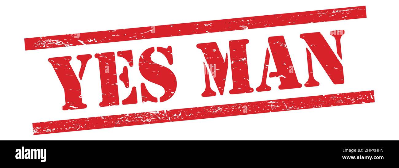 YES MAN text on red grungy vintage rubber stamp Stock Photo - Alamy