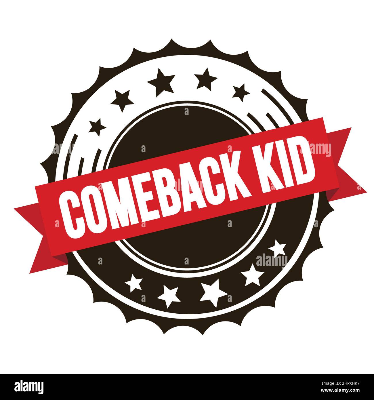 COMEBACK KID text on red brown ribbon badge stamp Stock Photo - Alamy