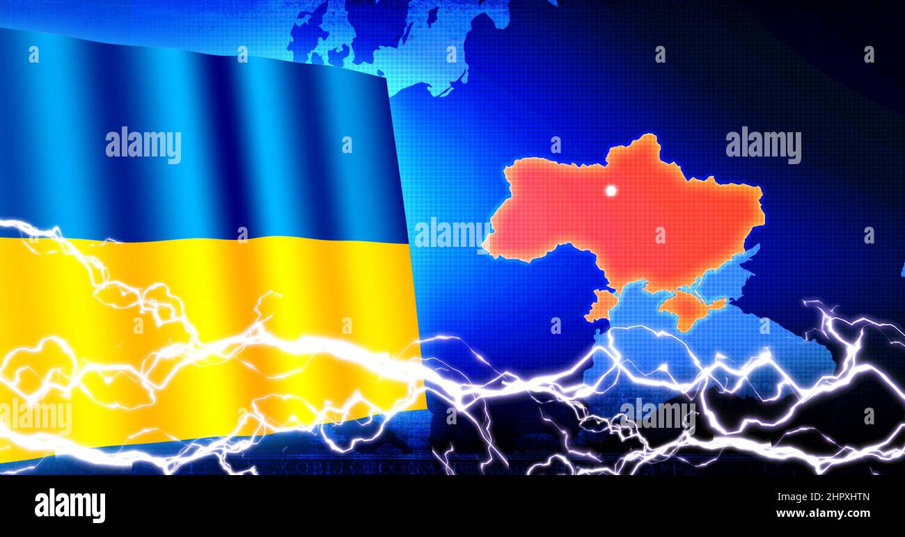 Ukraine (War crisis , Political conflict). Web banner illustration ...