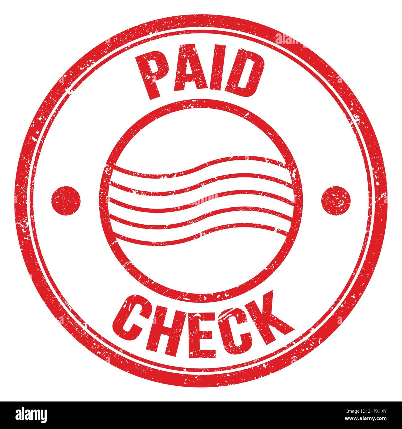 PAID CHECK text written on red round postal stamp sign Stock Photo - Alamy