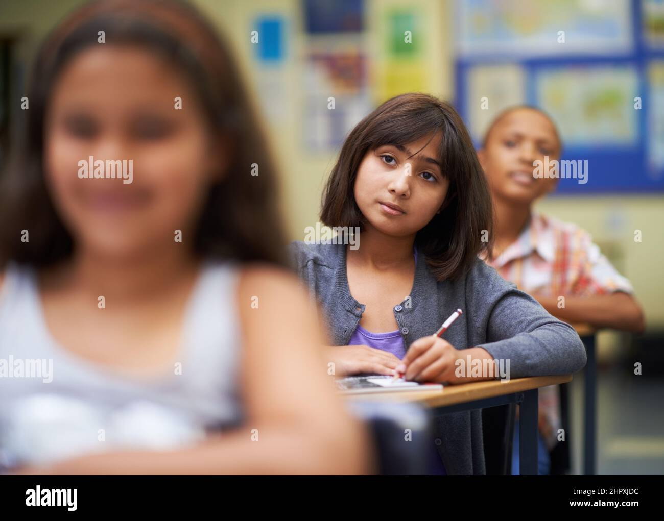 Getting our learn on. A group of students sitting in class Stock Photo ...