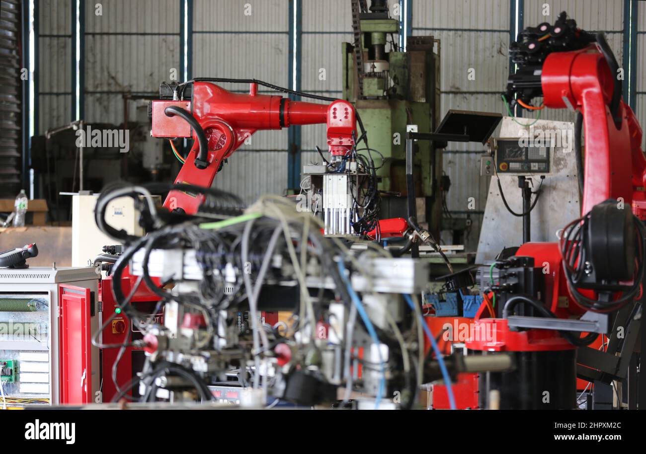 Factory Engineer Operating machines in industry factory Stock Photo - Alamy