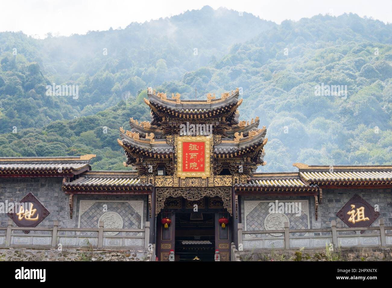 SICHUAN, CHINA - Lingshan Temple. a famous Temple in Mianning, Xichang ...