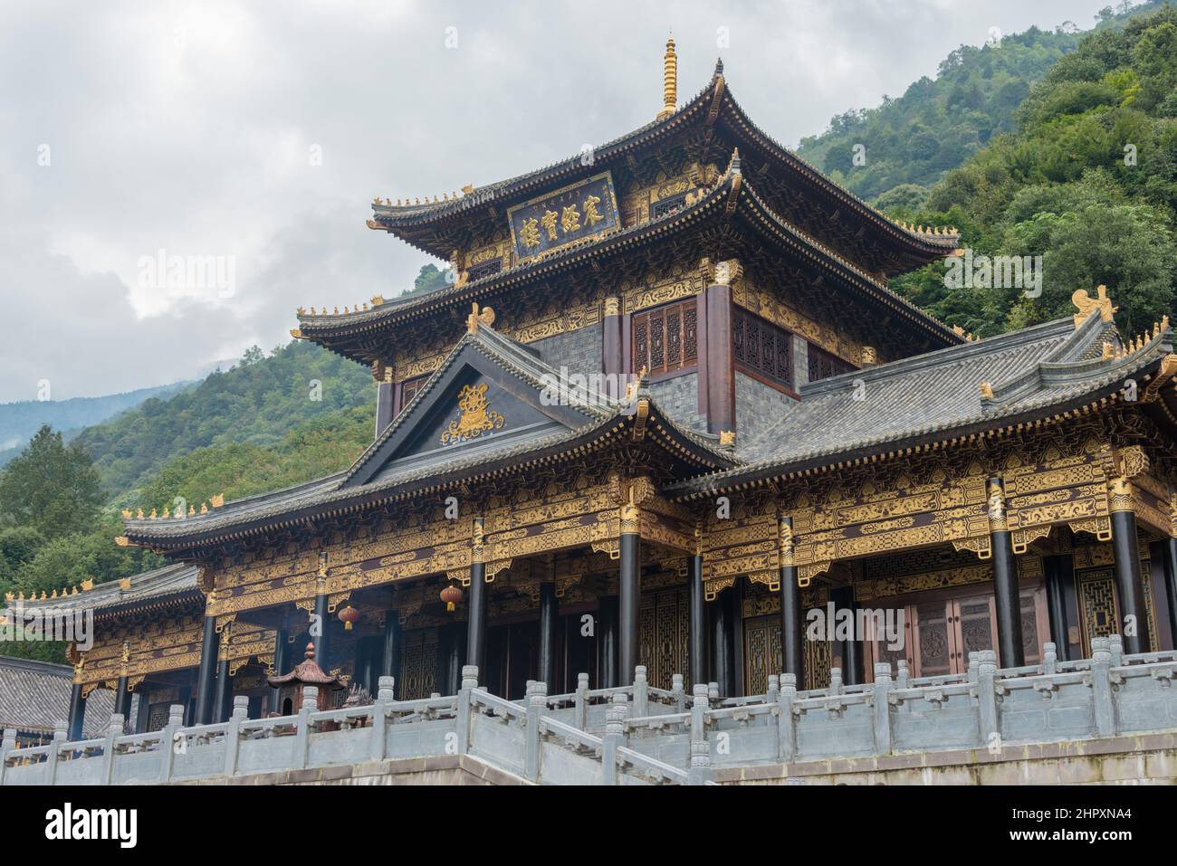 SICHUAN, CHINA - Lingshan Temple. a famous Temple in Mianning, Xichang ...