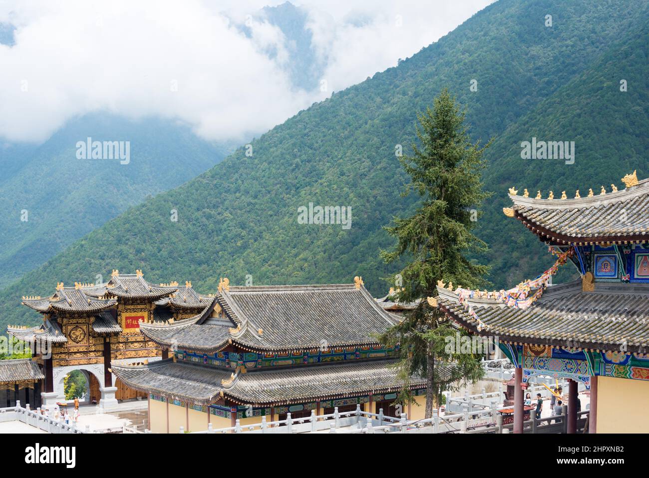 SICHUAN, CHINA - Lingshan Temple. a famous Temple in Mianning, Xichang ...