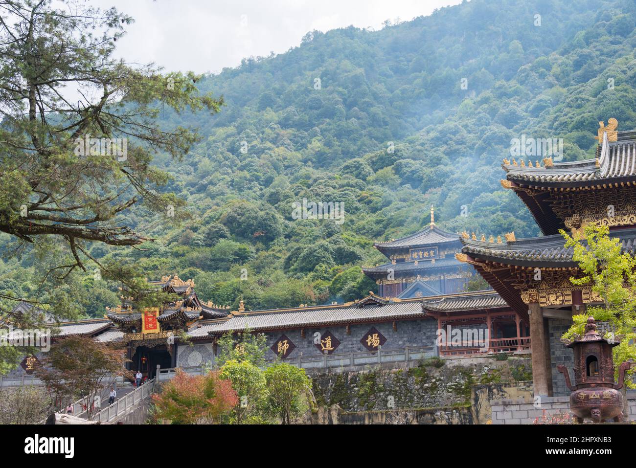 SICHUAN, CHINA - Lingshan Temple. a famous Temple in Mianning, Xichang ...