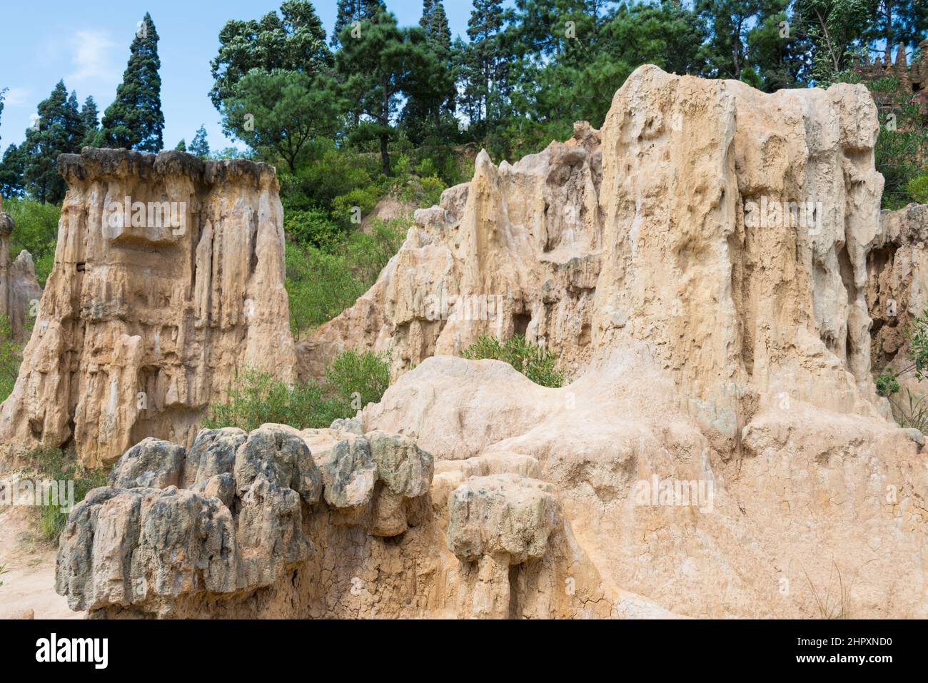 SICHUAN, CHINA - Huanglian Earth Forest. a famous landscape in Xichang ...