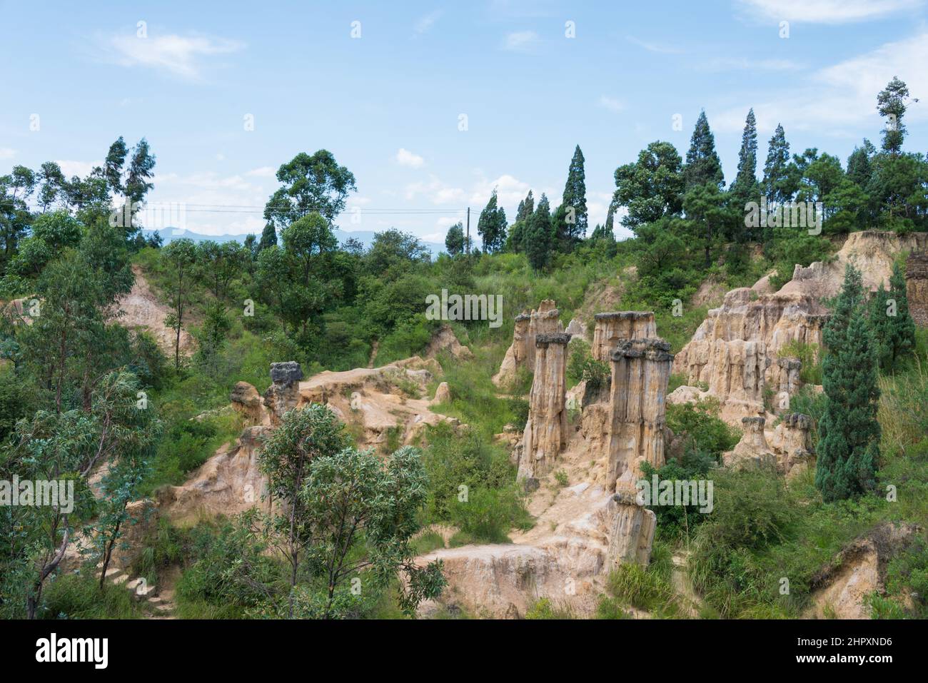 SICHUAN, CHINA - Huanglian Earth Forest. a famous landscape in Xichang ...
